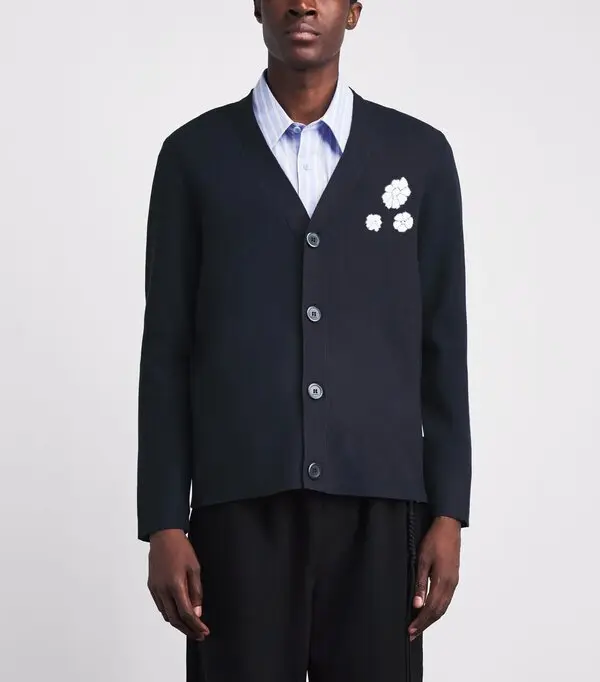 Sandro Jacquard Flower Cardigan