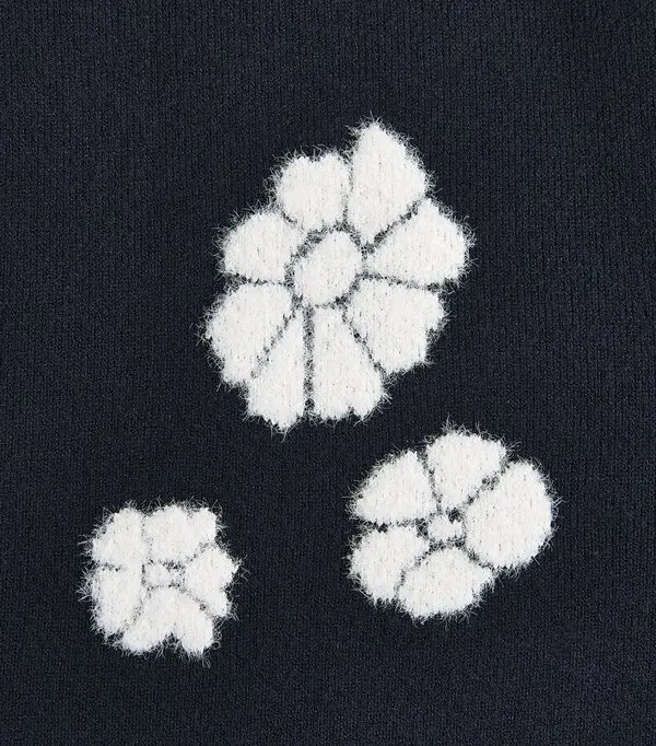 Sandro Jacquard Flower Cardigan