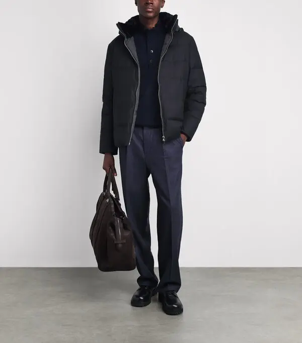 YVES SALOMON Down Wool-silk Hooded Parka