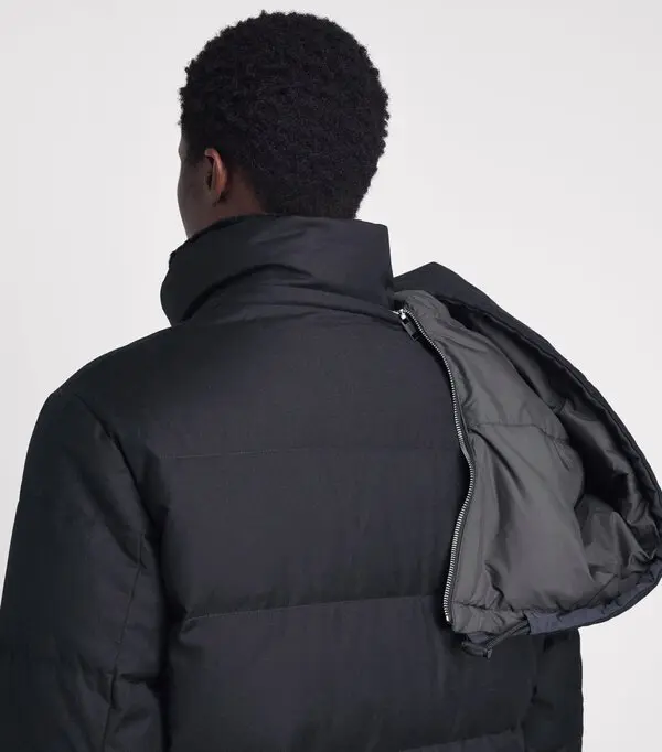 YVES SALOMON Down Wool-silk Hooded Parka