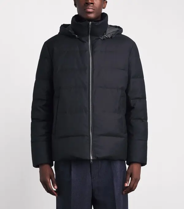YVES SALOMON Down Wool-silk Hooded Parka