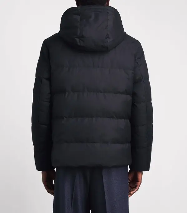YVES SALOMON Down Wool-silk Hooded Parka