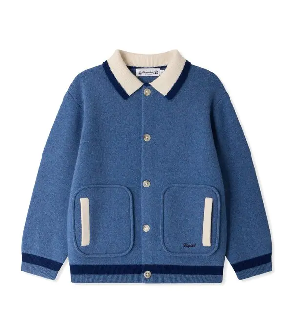 Bonpoint Cashmere Collared Cardigan - Blue