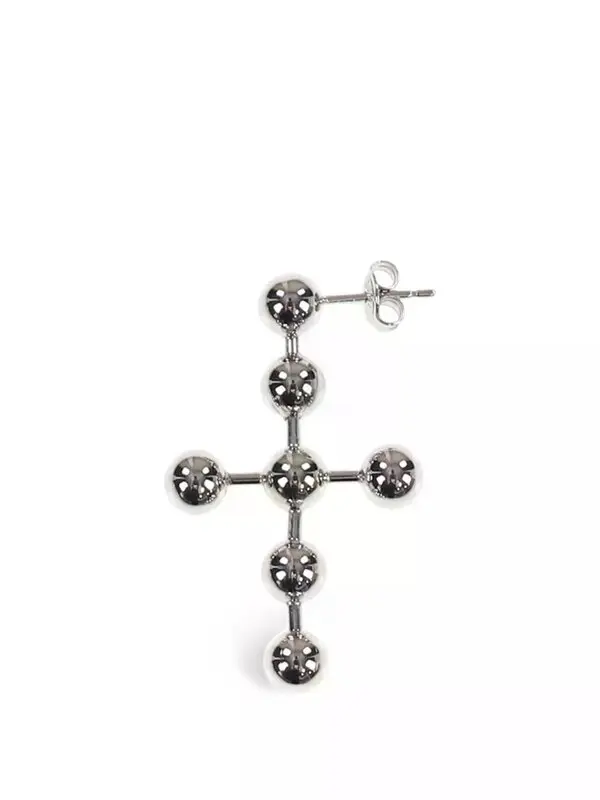 DIESEL® Tone Polished Cross Motif Drop Earrings - Silver