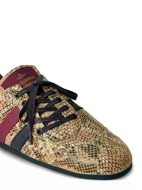 VIVIENNE WESTWOOD Drunken Snakeskin-effect Lace-up Sneakers