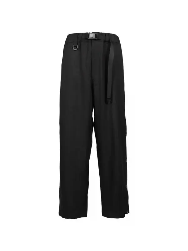 Y3 Sports Uniform Three-stripes Press-stud Trousers - Black