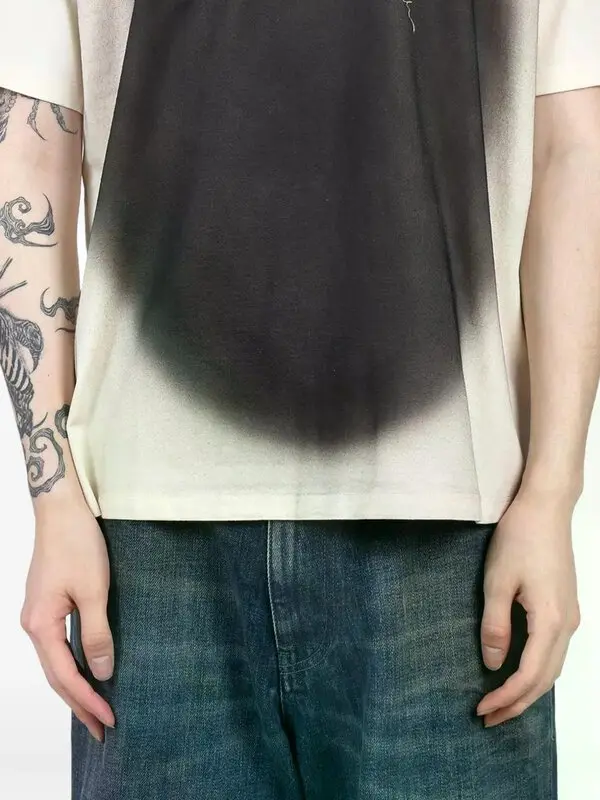 MAISON MARGIELA Spray-effect Logo-print T-shirt - Neutrals