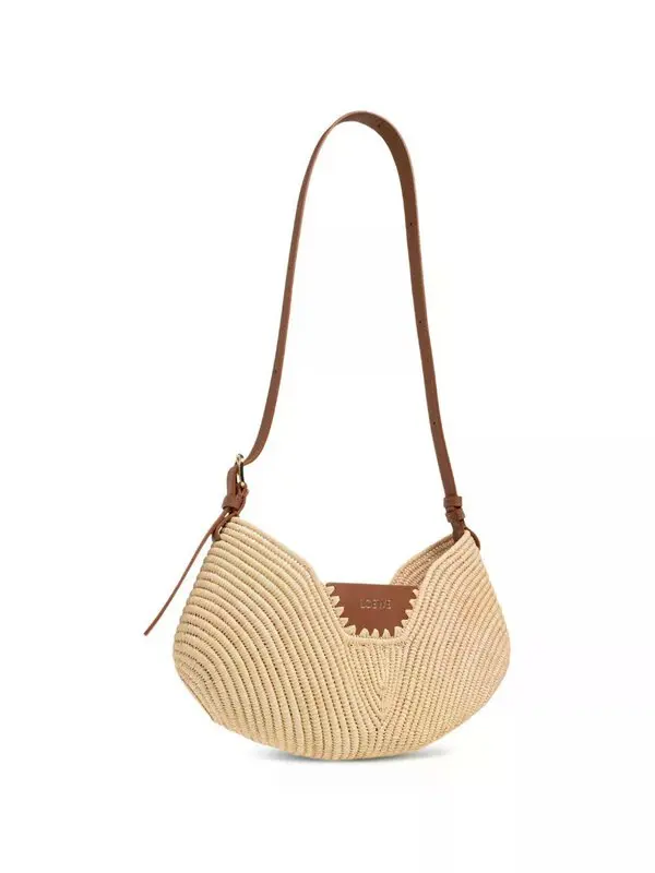 Loewe Medium Swing Bag In Raffia And Calfskin
