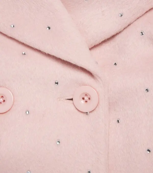 Monnalisa Embellished Belted Wool-blend Coat