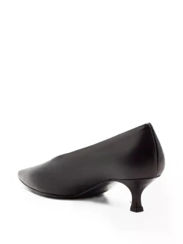 CHANTAL Tapered-toe Leather Pumps - Black