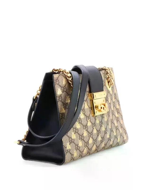 Gucci Padlock Chain Printed Gg Coated Canvas Small Tote Bag