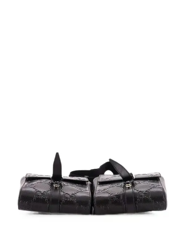 Gucci Double Gg Embossed Perforated Leather Belt Bag