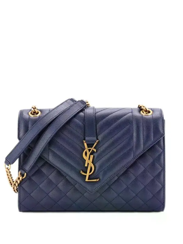 Saint Laurent Classic Monogram Envelope Satchel Mixed Matelasse Leather Medium Shoulder Bag
