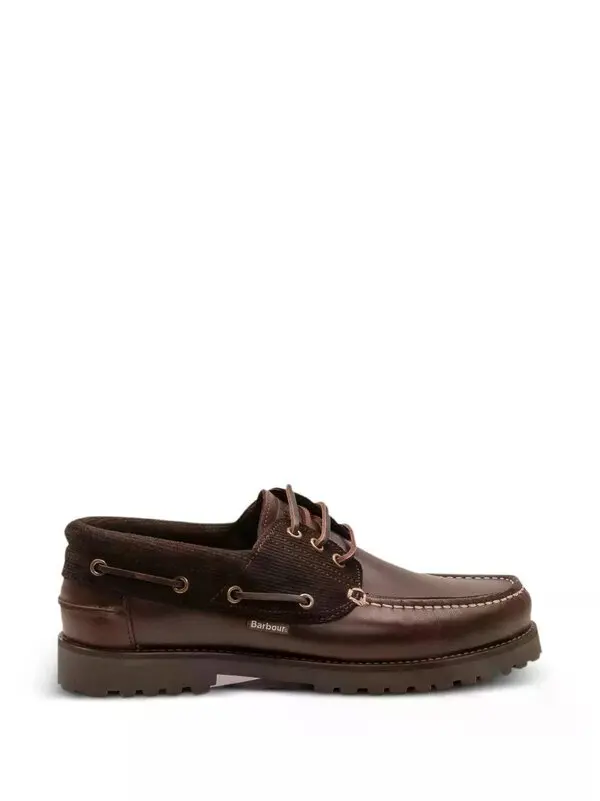 Barbour Re-engineered Deck Leather Boat Shoes - Brown