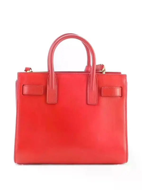 Saint Laurent Sac De Jour Bag Leather Nano Tote Bag - Red
