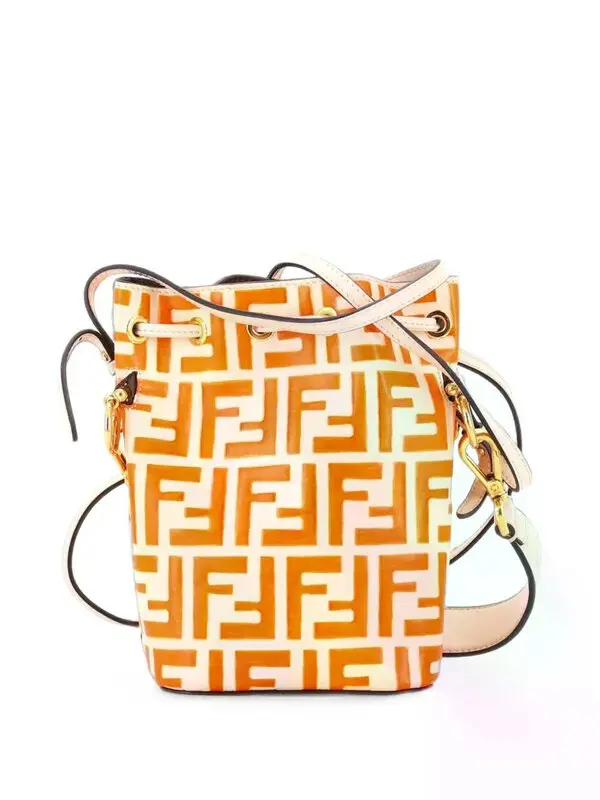 Fendi Mon Tresor Zucca Embossed Leather Mini Bucket Bag