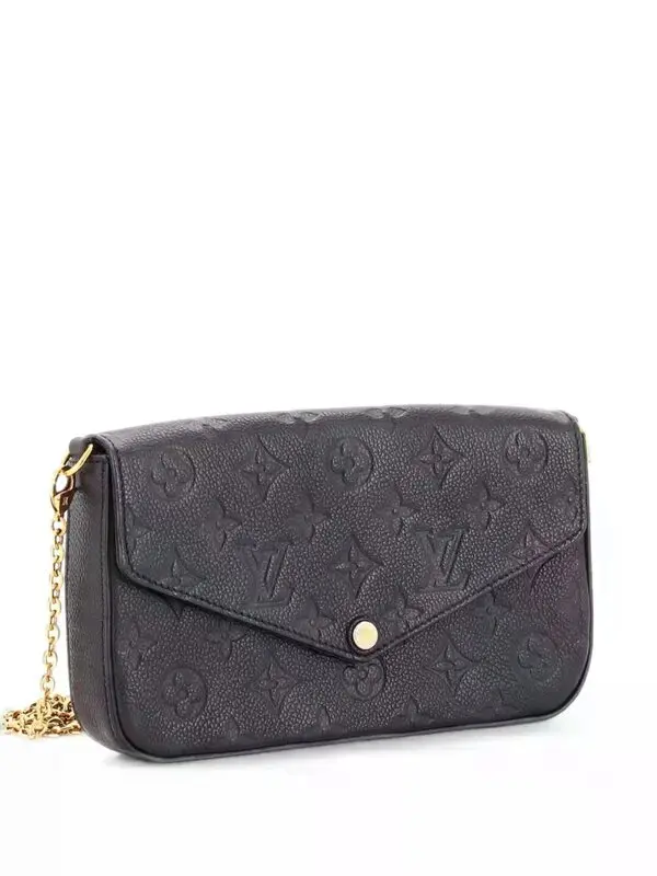 LOUIS VUITTON Felicie Pochette Monogram Empreinte Leather Crossbody Bag - Black