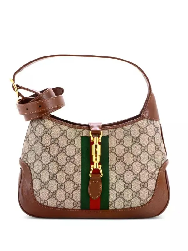 Gucci Jackie 1961 Gg Coated Canvas Small Hobo Bag - Brown