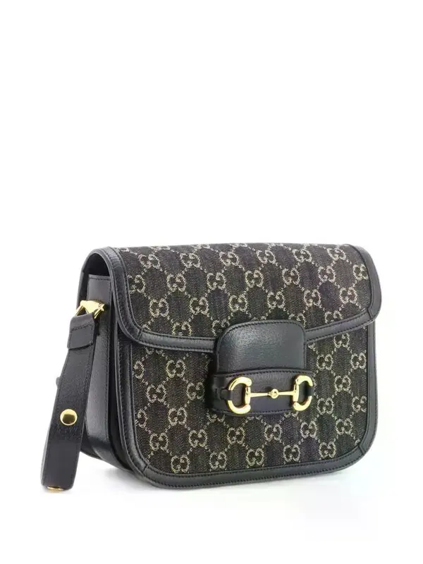 Gucci Horsebit 1955 Gg Denim Small Shoulder Bag
