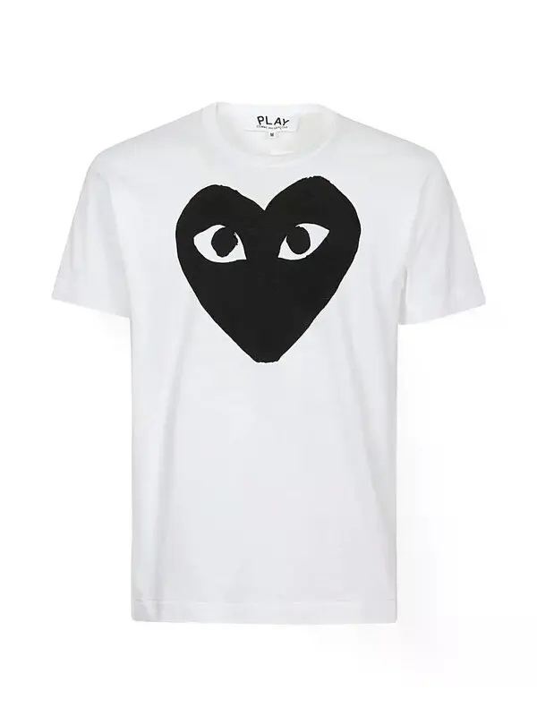 Play Comme Des Garcon Heart-print T-shirt - White
