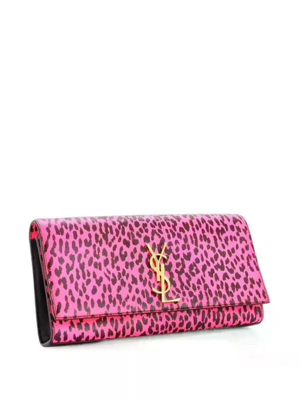 Saint Laurent Classic Monogram Printed Leather Clutch Bag