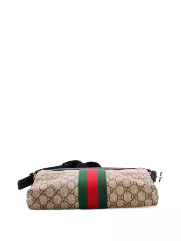 Gucci Web Messenger Bag Gg Coated Canvas Medium Crossbody Bag