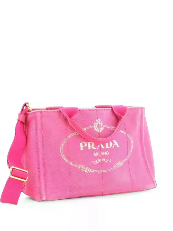 Prada Canapa Convertible Canvas Mini Tote Bag