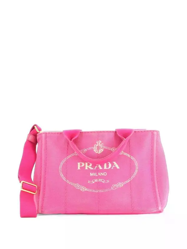 Prada Canapa Convertible Canvas Mini Tote Bag