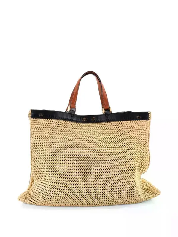 Fendi Peekaboo X- Raffia Medium Tote Bag
