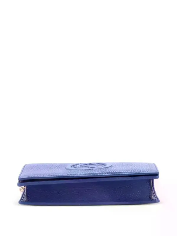 Gucci Soho Wallet On Chain Leather Crossbody Bag - Blue