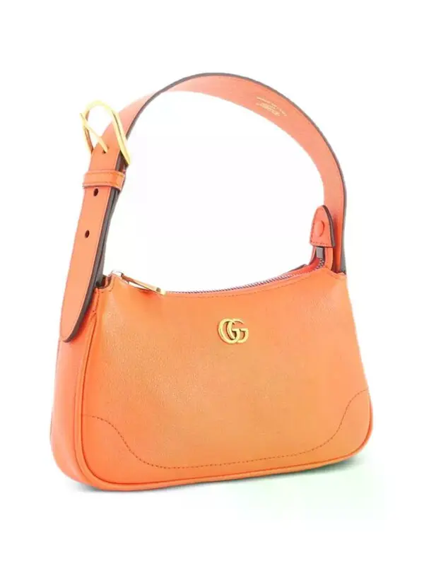 Gucci Aphrodite Leather Mini Shoulder Bag - Orange