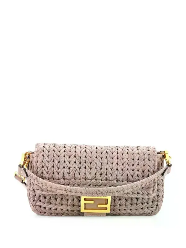 Fendi Baguette Nm Bag Woven Raffia Medium Shoulder Bag