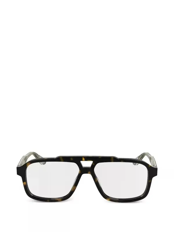 Calvin Klein Tortoiseshell-effect Pilot Frame Eyeglasses - Brown