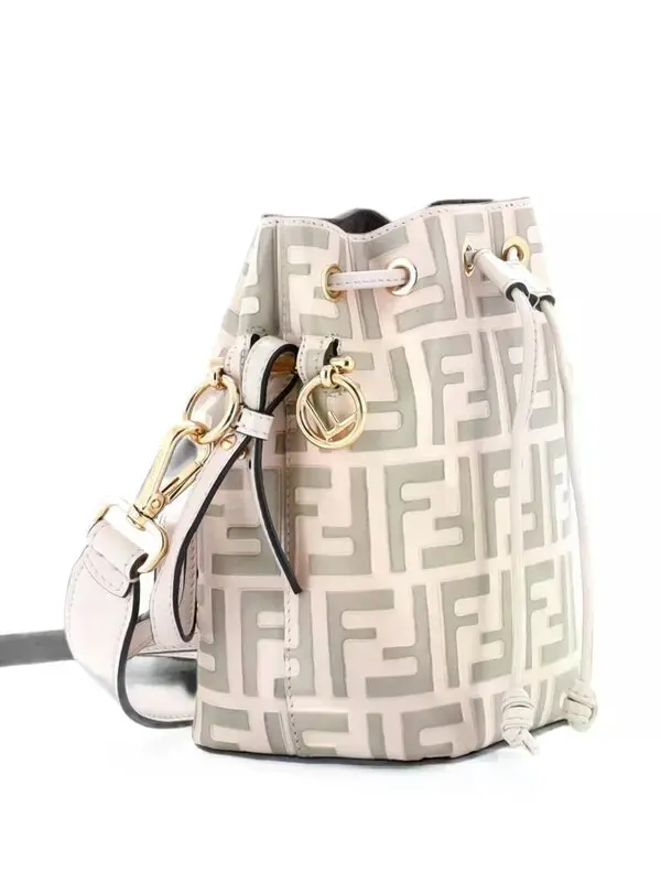 Fendi Mon Tresor Zucca Embossed Leather Mini Bucket Bag