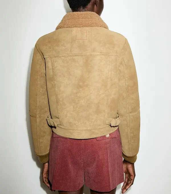 Max & Co. Faux Shearling Collar Aviator Coat