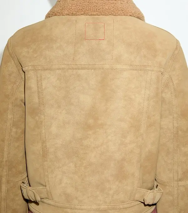 Max & Co. Faux Shearling Collar Aviator Coat