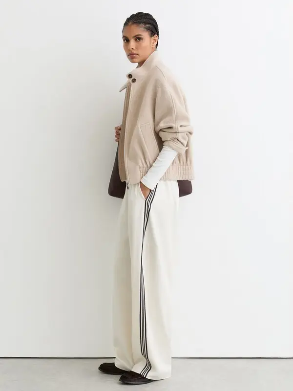 REISS Wool Funnel-neck Bomber Coat