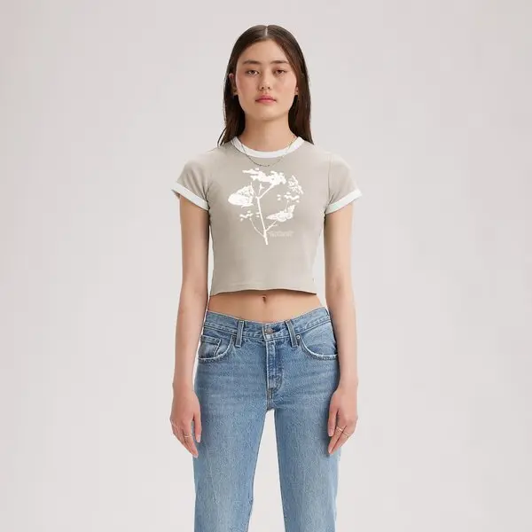 LEVI'S Graphic Mini Ringer Tee - Grey