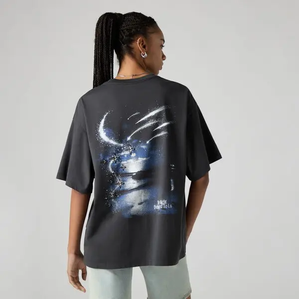 LEVI'S Graphic Short Stack Tee - Black