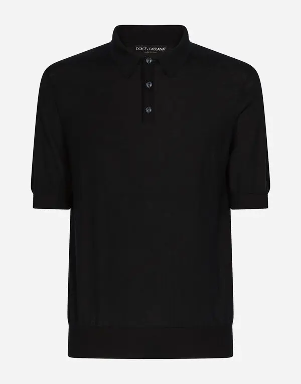 Dolce & Gabbana Extra-fine Cashmere Polo-shirt Sweaters And Cardigans Cashmere - Blue