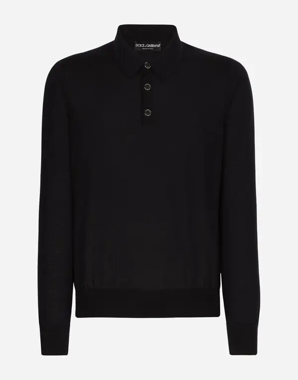 Dolce & Gabbana Extra-fine Cashmere Polo-shirt Sweaters And Cardigans Cashmere - Blue
