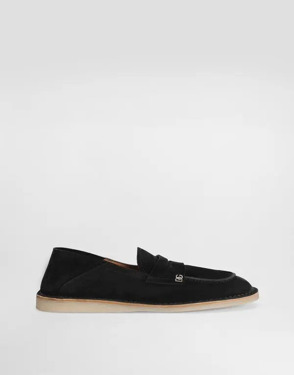 Dolce & Gabbana Reversed Calfskin Slipper Driver Shoes And Loafers - Black