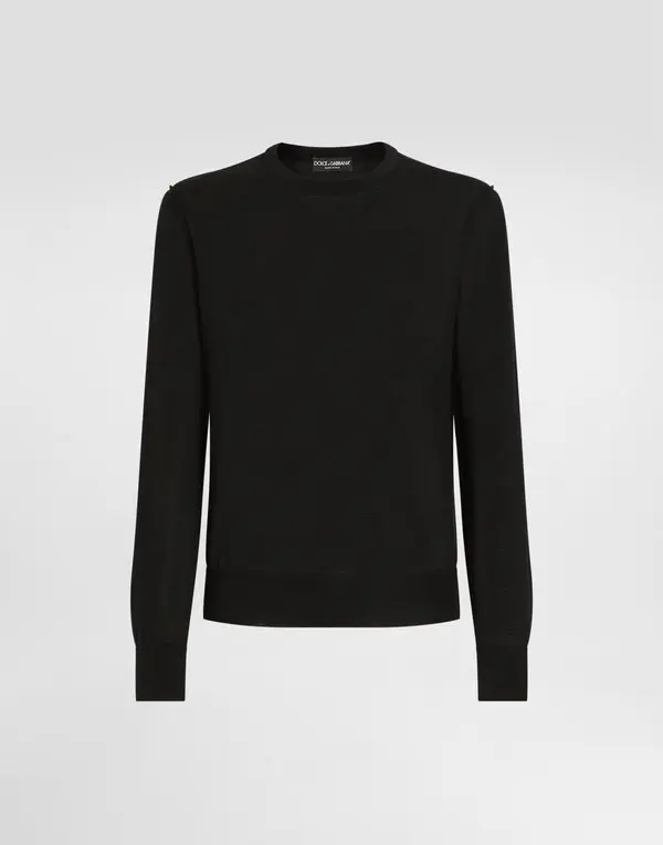 Dolce & Gabbana Pull Girocollo Sweaters And Cardigans Cashmere - Black