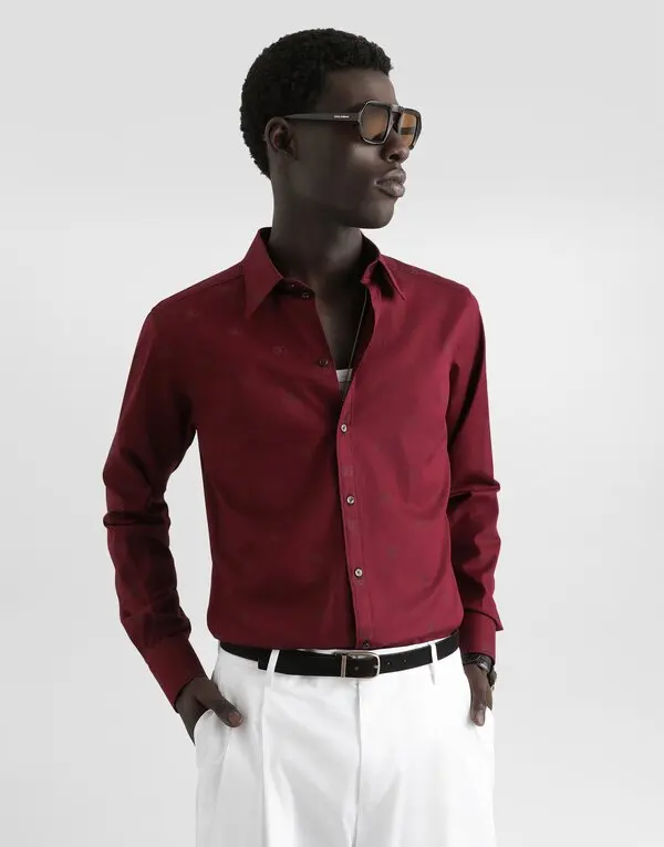 Dolce & Gabbana Logo-print Martini Poplin Shirt Shirts