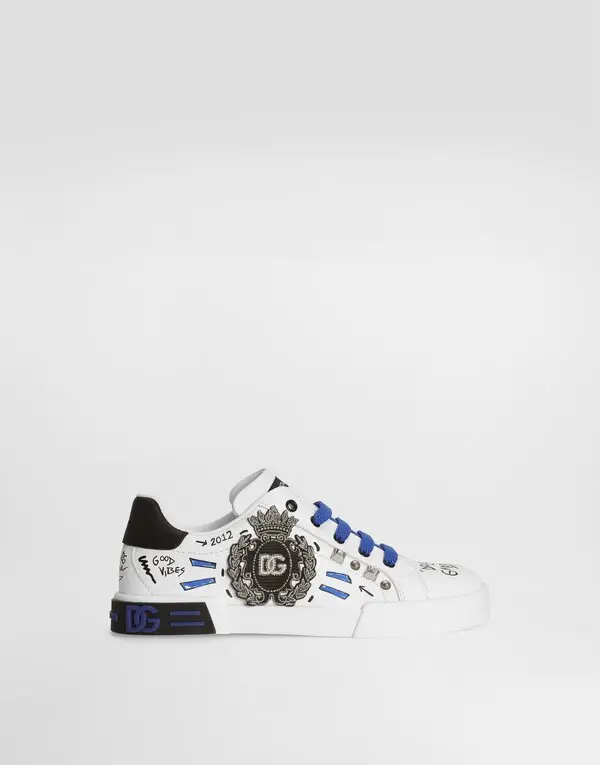 Dolce & Gabbana Printed Calfskin Portofino Light Sneakers - Multicolor