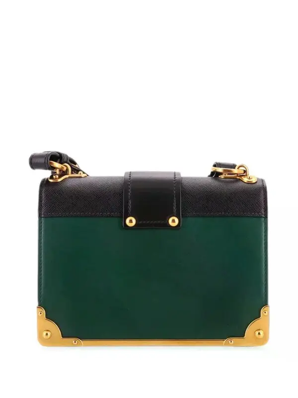 Prada Cahier Leather And Saffiano Leather Small Crossbody Bag