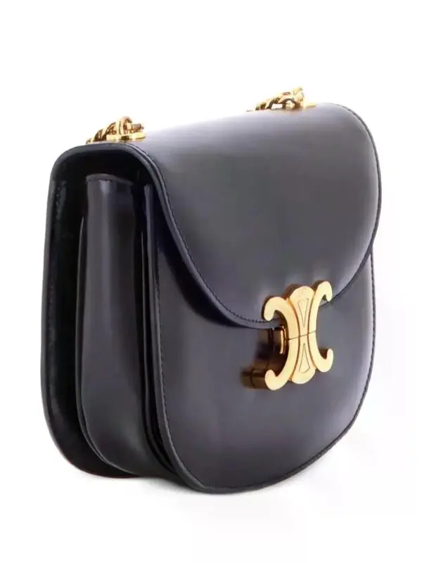 Celine Triomphe Besace Cléa Chain Flap Bag Leather Shoulder Bag