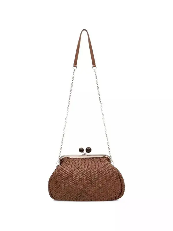 Max Mara Medium Pasticcino Woven Leather Clutch Bag