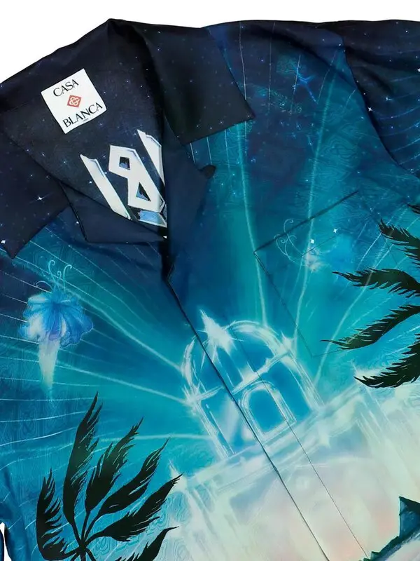 Casablanca Crystal Alchemy Cuban Collar Shirt