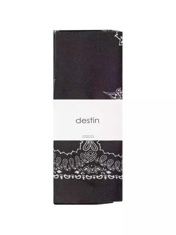 Destin Paisley-print Wool Bandana - Black